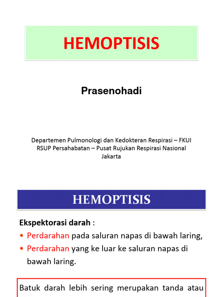 Kriteria Busroh Hemoptisis Masif | PDF