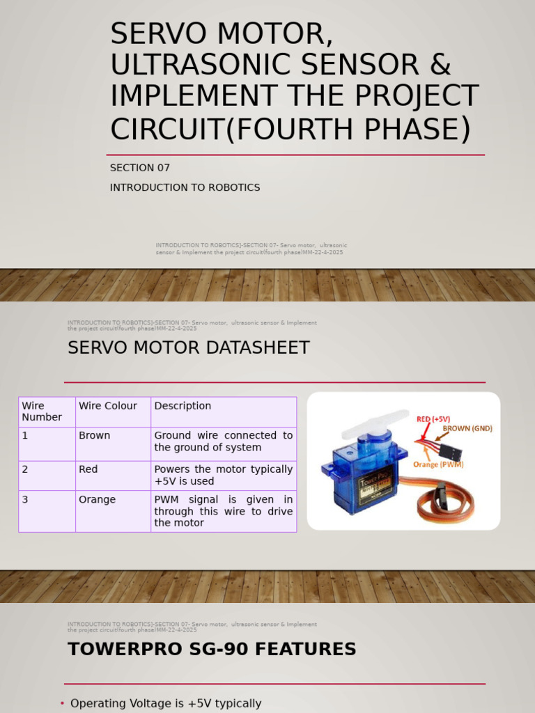 Section 07- [INTRODUCTION to ROBOTICS]- Servo Motor, Ultrasonic Sensor & Implement the Project ...