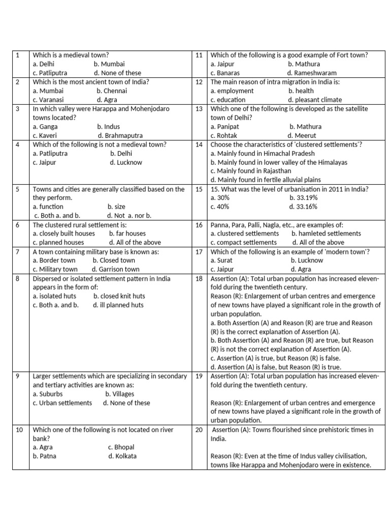 Chapter 2 Human Settlement | PDF | Urban Area | Urbanization
