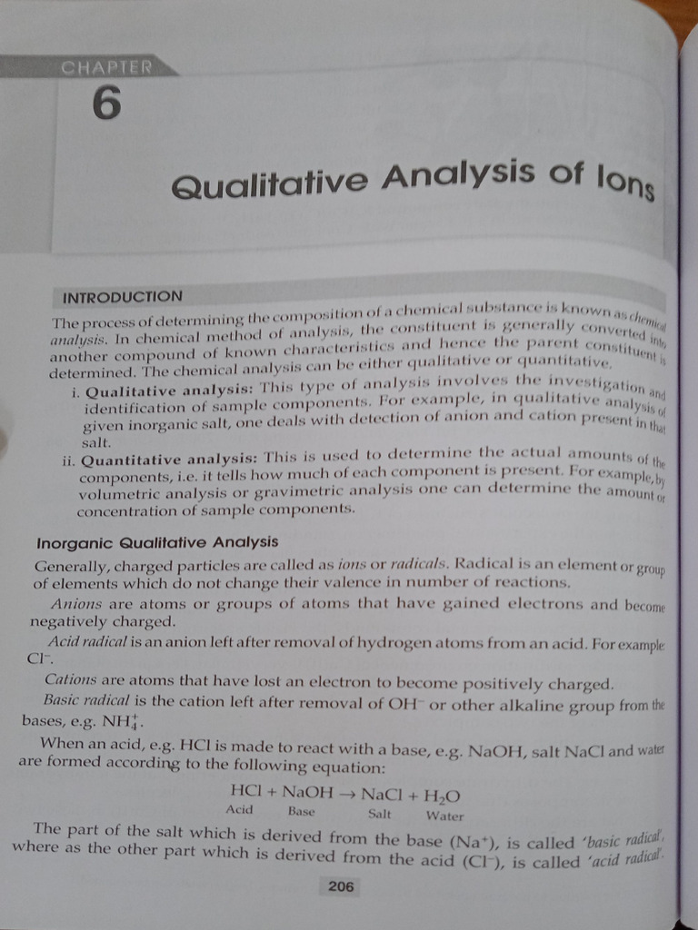 Qualitative Analysis Inorganic | PDF | Atoms | Chlorine