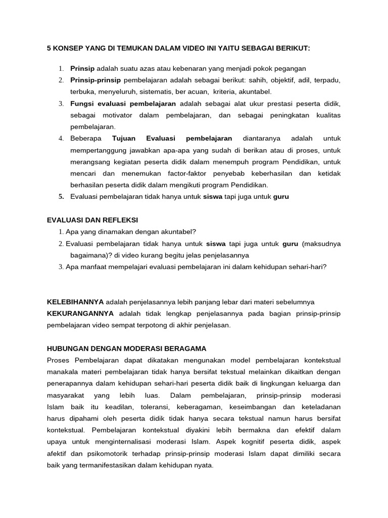 5 Konsep Yang Di Temukan Dalam Video Modul 7 Kb 2 | PDF