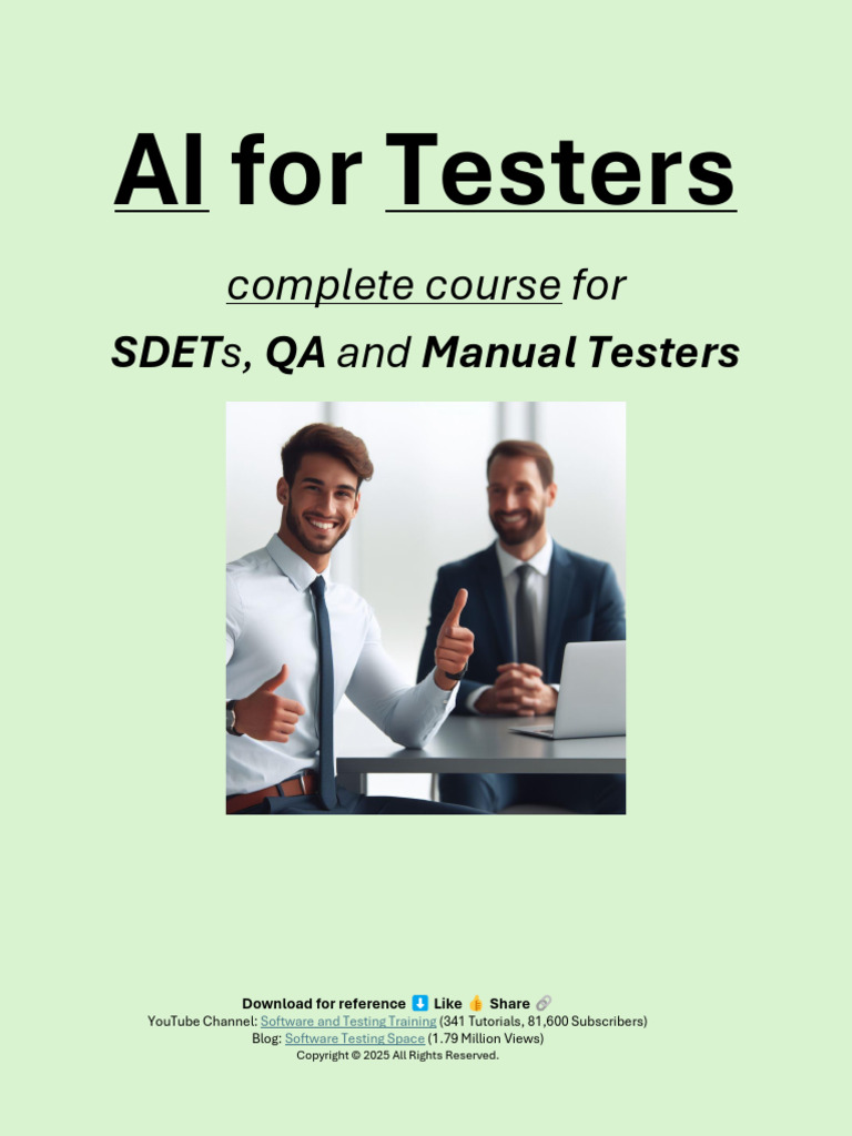AI For Testers Complete Course | PDF | Software Testing | Artificial ...