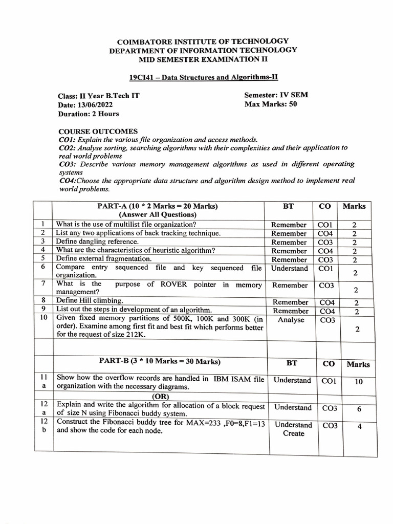 Dsa II Midsem 2 13.6.2022 | PDF | Computer Science | Theoretical Computer Science