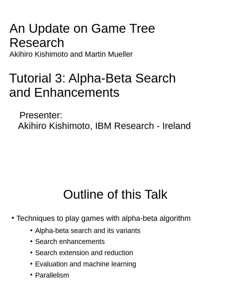 AAAI 14 Tutorial Games 3 AlphaBeta | PDF | Algorithms And Data Structures | Algorithms
