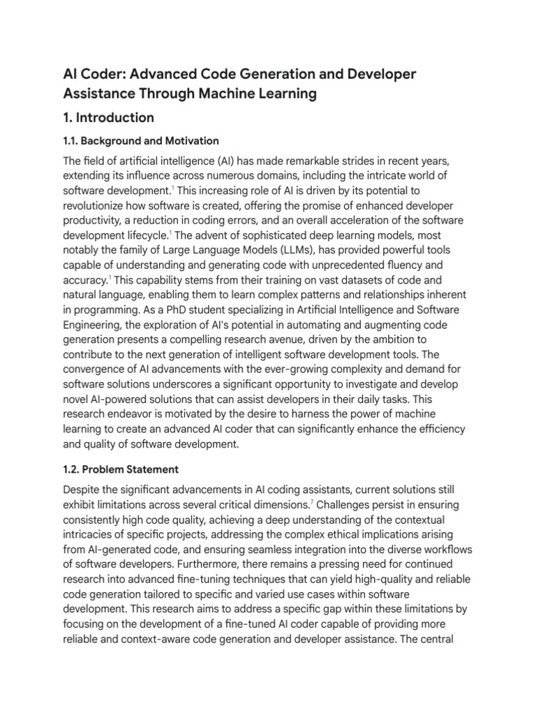 AI Coder Research Proposal | PDF | Artificial Intelligence ...