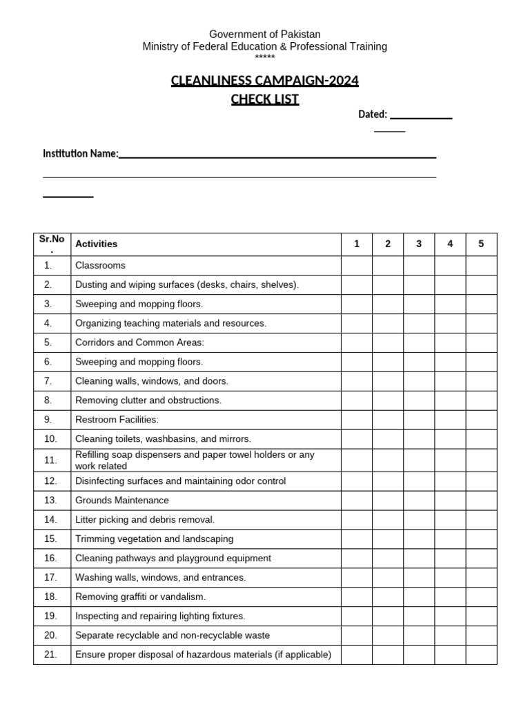 Checklist 2024 | PDF