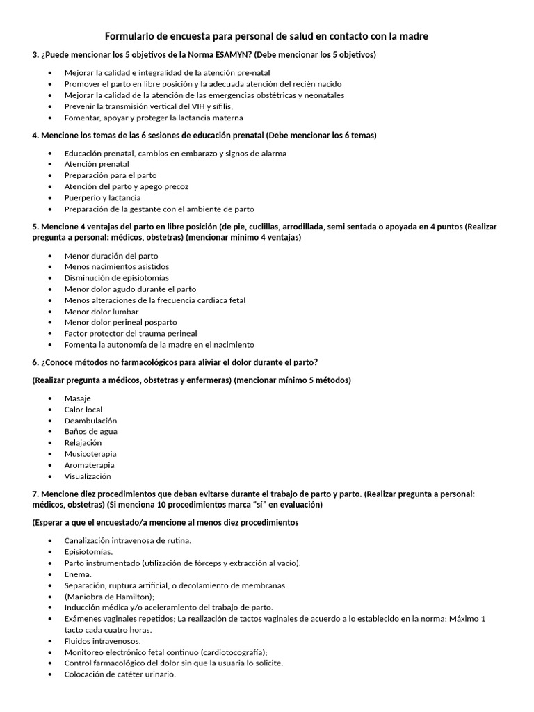 preguntas FORMULARIO PARA PERSONAAL EN CONTACTO ESAMYN(2) (1) | PDF ...