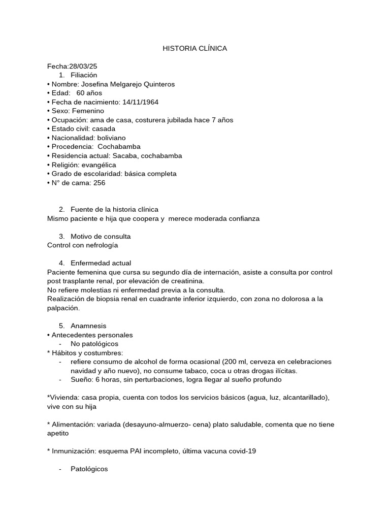 HC. Nefro 1 | PDF | Especialidades Medicas | Medicina CLINICA