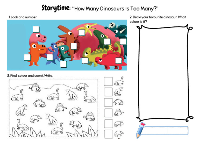 Dinosaur Counting and Drawing Activities | PDF