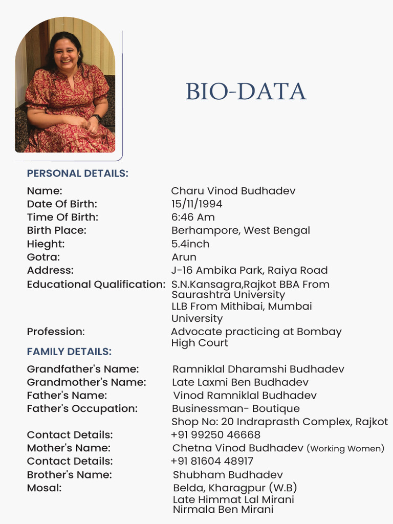 Charu Bio Data | PDF