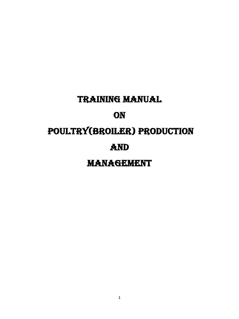 Broiler Farming Training Manual | PDF | Poultry | Poultry Farming