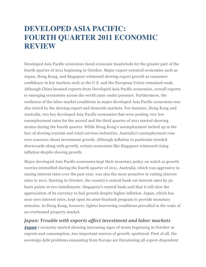 Developed Asia Pacific | PDF | Inflation | Deflation
