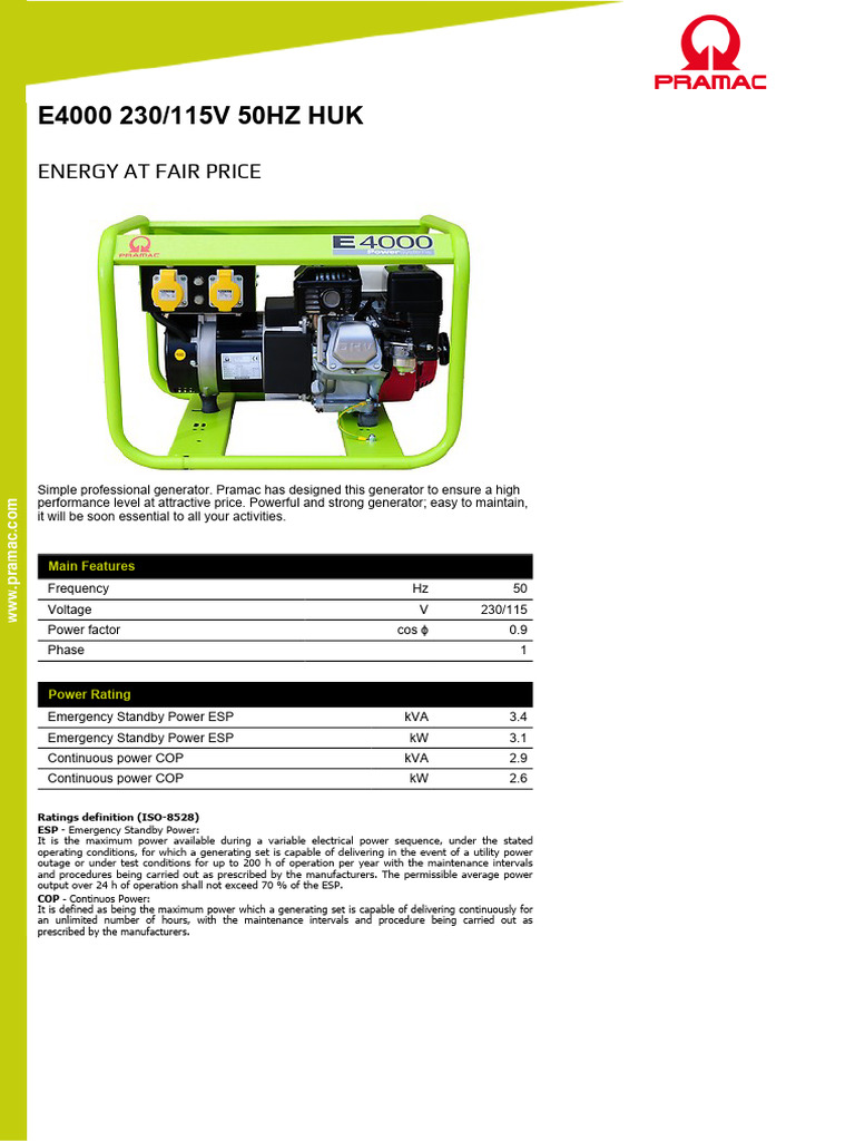 Portable-generator-E4000-115230V | PDF | Electric Generator ...