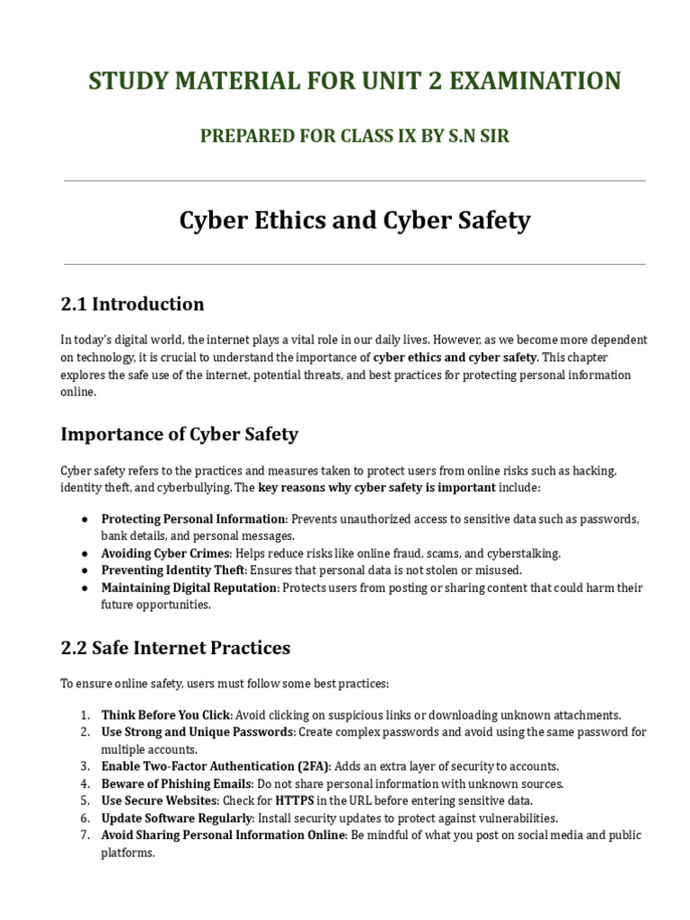 C9 U2 Study Material (Computer) | PDF | Malware | Security