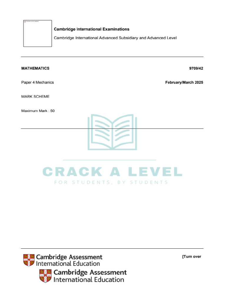 AS Level Math 2025 9709/42 - MS | PDF