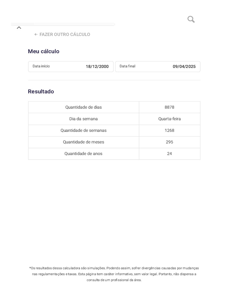 Contador de Dias Manual: Cálculos e Resultados | PDF
