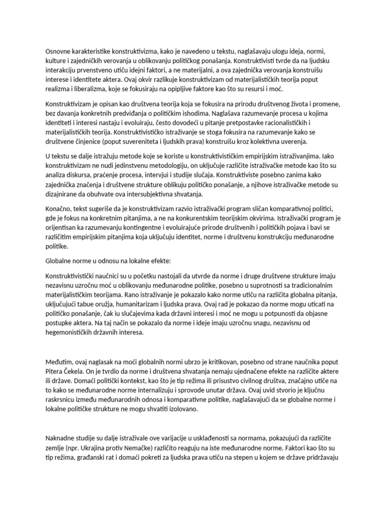 Osnovne Karakteristike Konstruktivizma | PDF