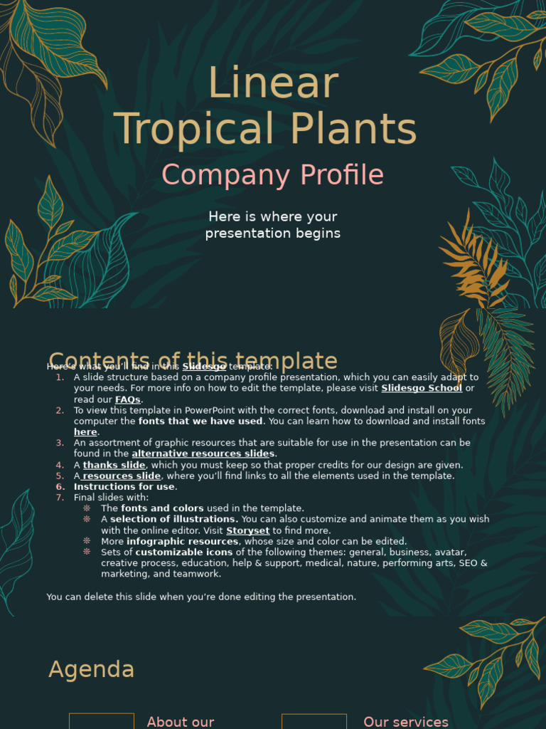 Linear Tropical Plants Company Profile XL by Slidesgo | PDF | Planets ...