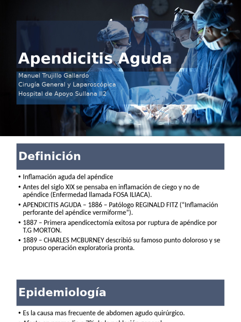 Apendicitis Aguda | PDF | Especialidades Medicas | Medicina CLINICA