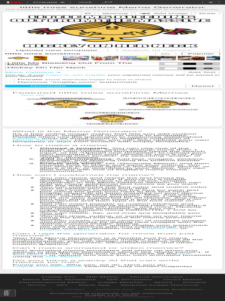 Little Miss Sunshine Meme Generator - Imgflip | PDF | Computing | Software