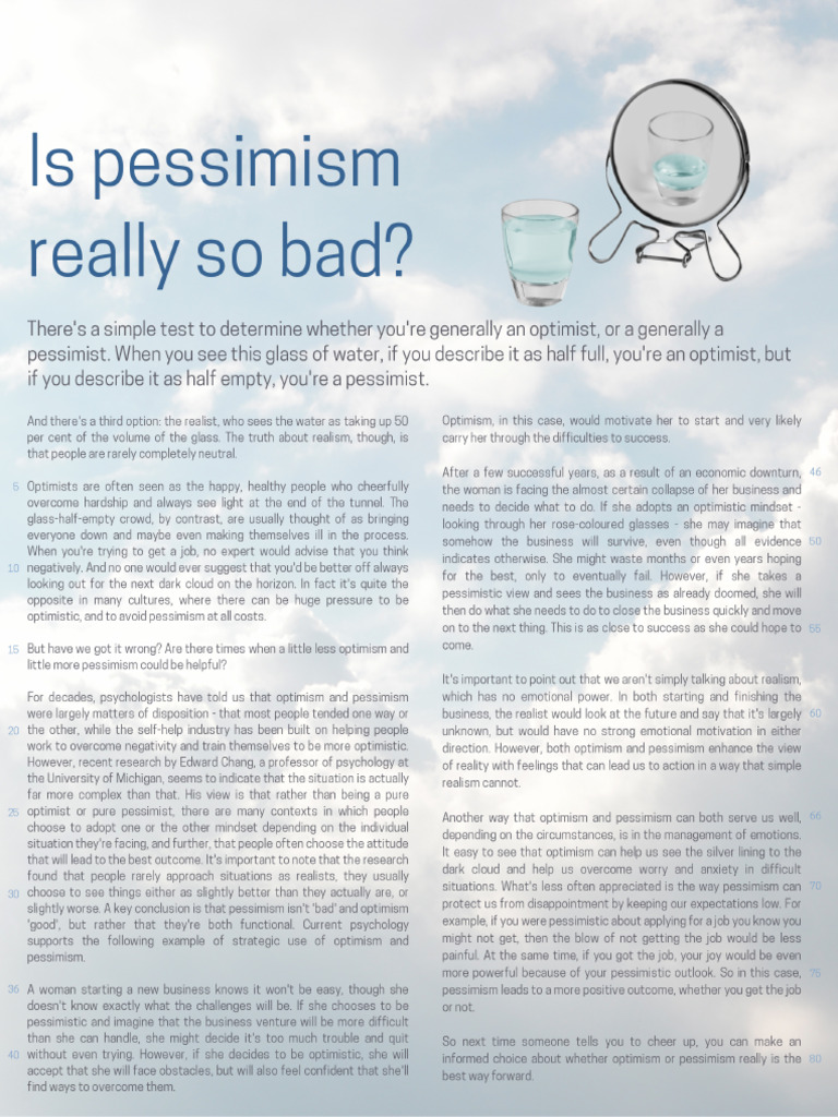Is Pessimism Really So Bad | PDF