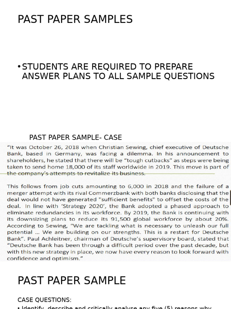 Past Paper Sample | PDF