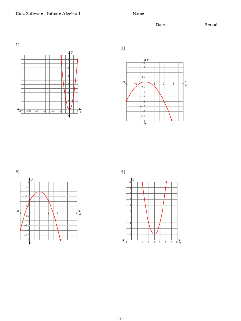 18:03 quadratic pratice given the graph | PDF | Mathematics | Algebra