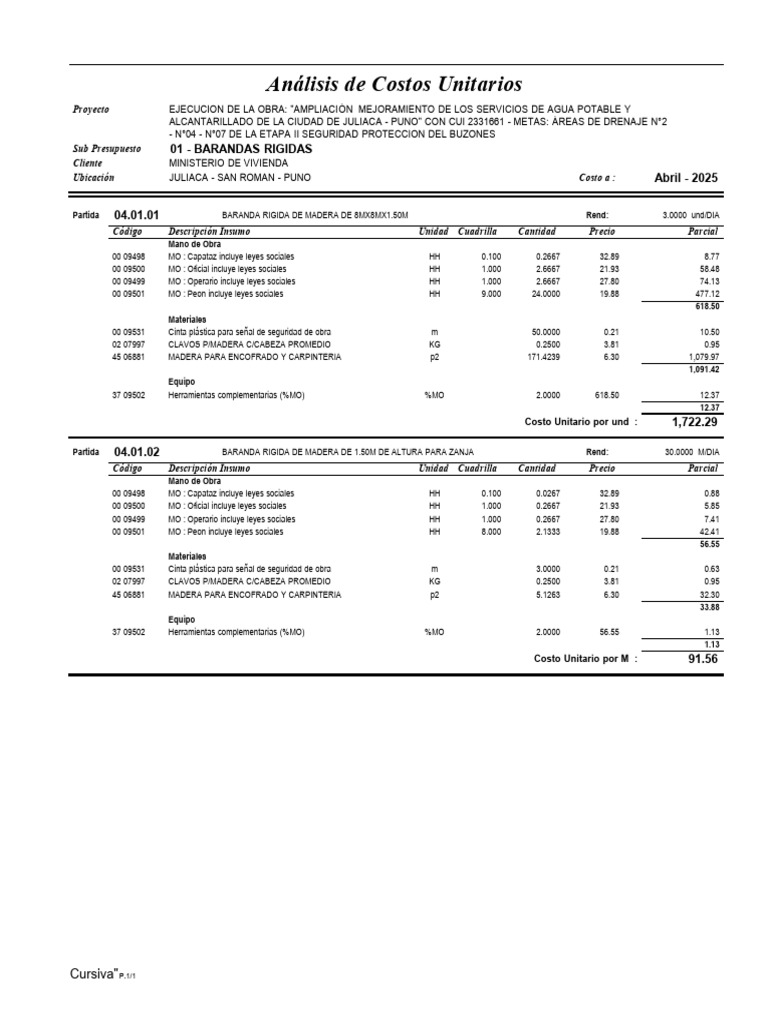 Acu de Barandas | PDF