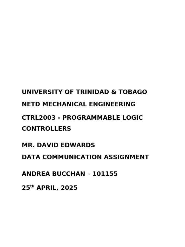 PLC Data Communication Assignment | PDF | Computer Network | Scada
