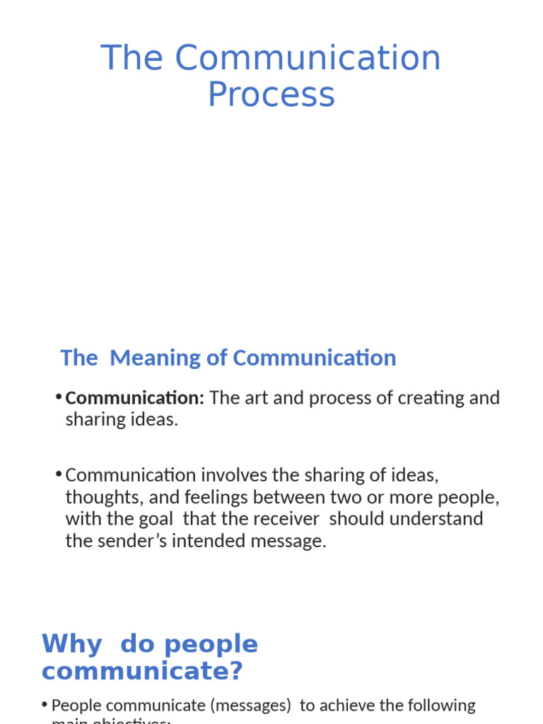 Topic 3 the Communication Process | PDF | Communication | Nonverbal ...