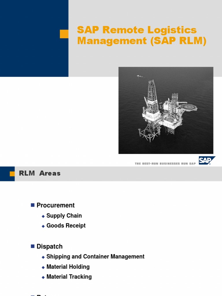 SAP Remote Logistics Management Overview | PDF | Logistics | Industries