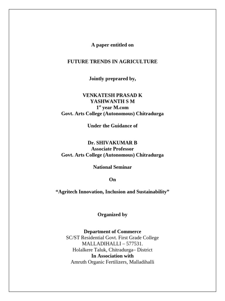 Future Trends in Agriculture | PDF | Agriculture | Plant Breeding