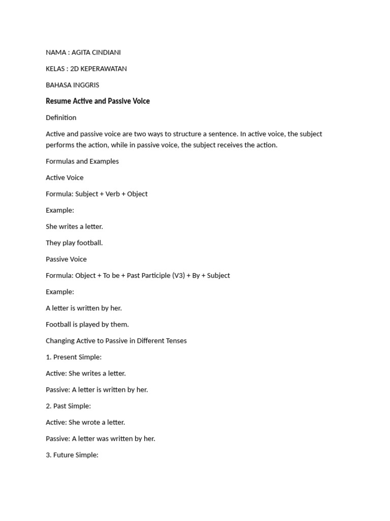 Resume Active&passive Voice | PDF