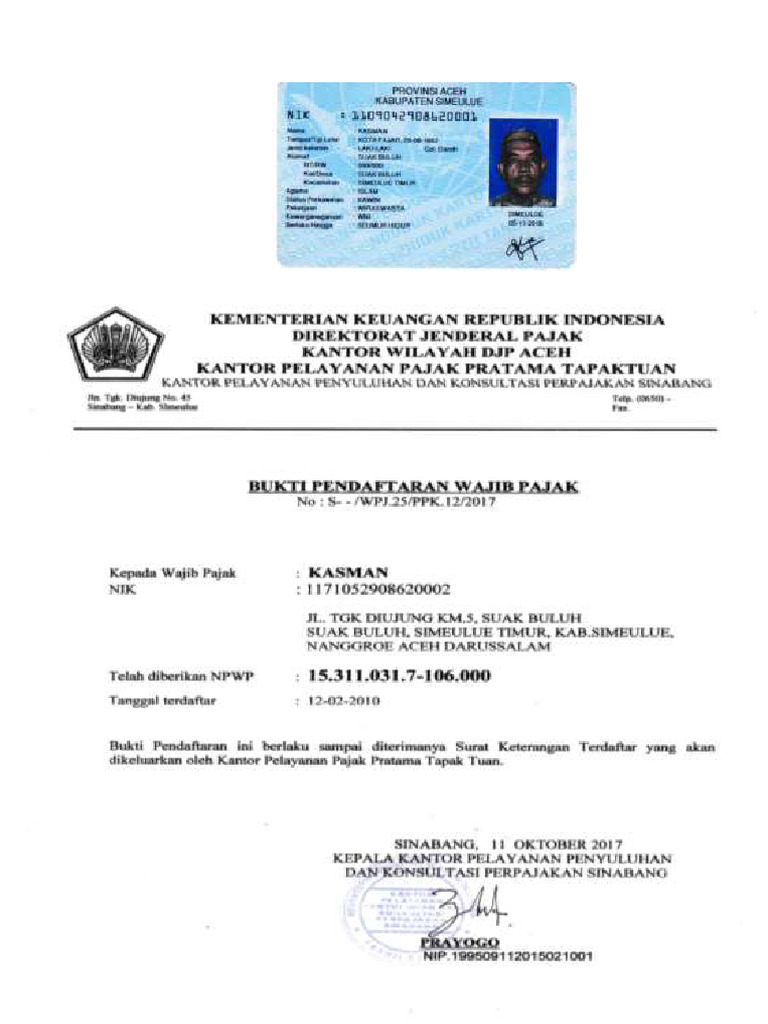 7. KTP DAN NMPWP DIREKTUR | PDF