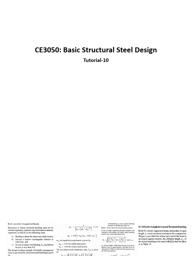 Structural Steel Design Tutorial CE3050 | PDF