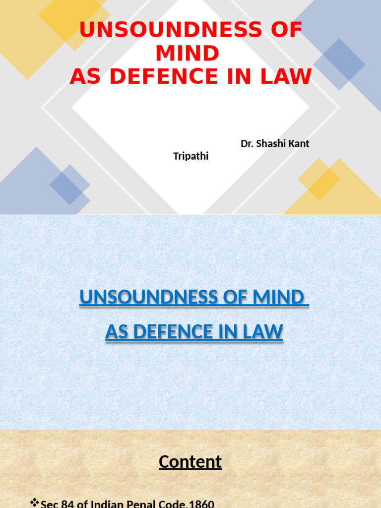 S K T PPT On Unsoundness | PDF | Insanity Defense | Common Law
