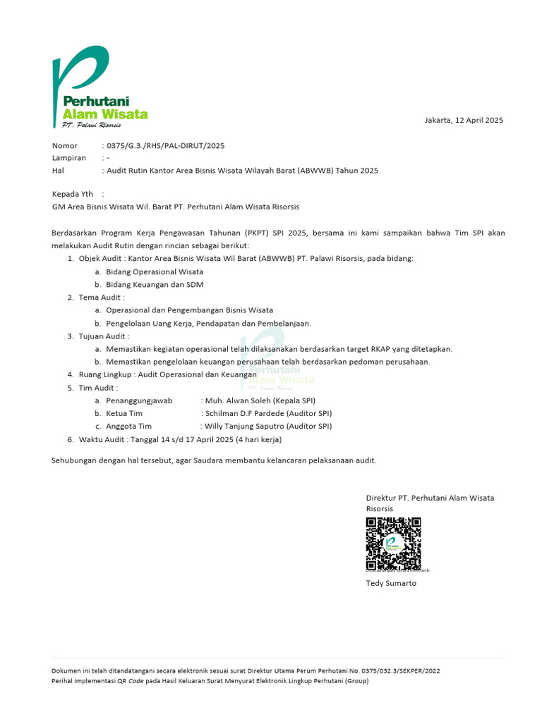 Audit Rutin ABWWB 2025: Operasional & Keuangan | PDF