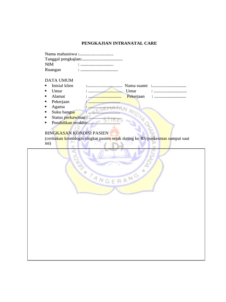 Pengkajian Intranatal Care | PDF