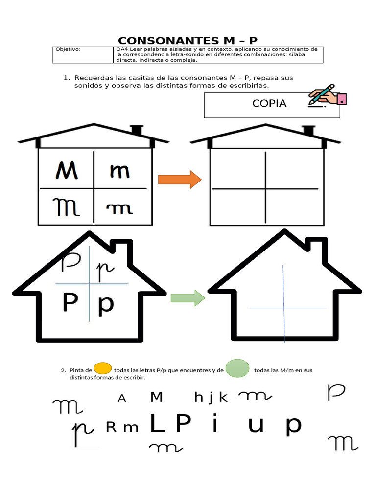 Actividades de Consonantes M y P | PDF