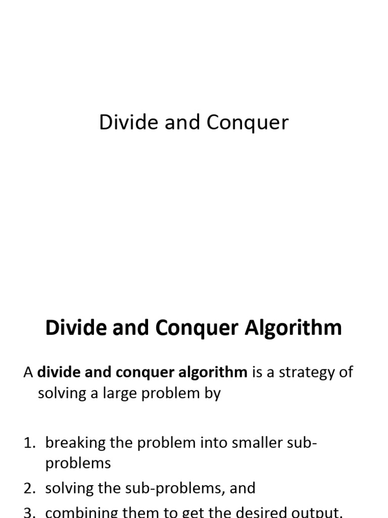 Divide and Conquer Algorithm Explained | PDF