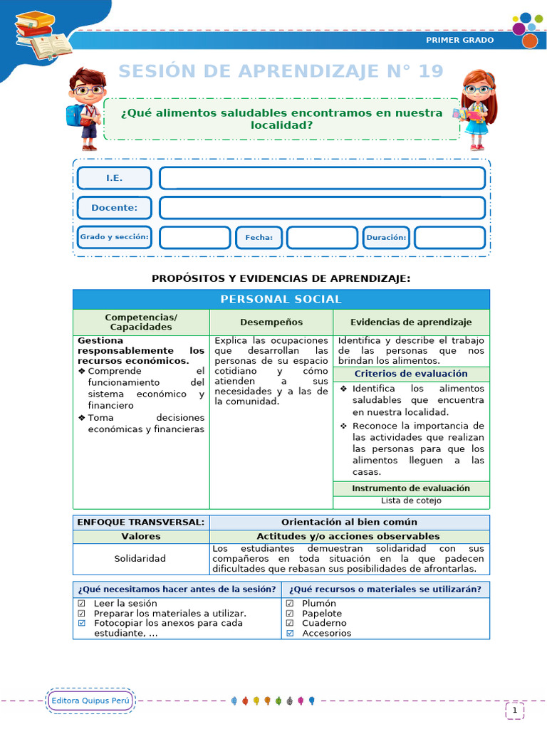 Sesiones de Aprendizaje - Semana 3 - UD VIII - Editora Quipus Perú | PDF | Evaluación | Aprendizaje
