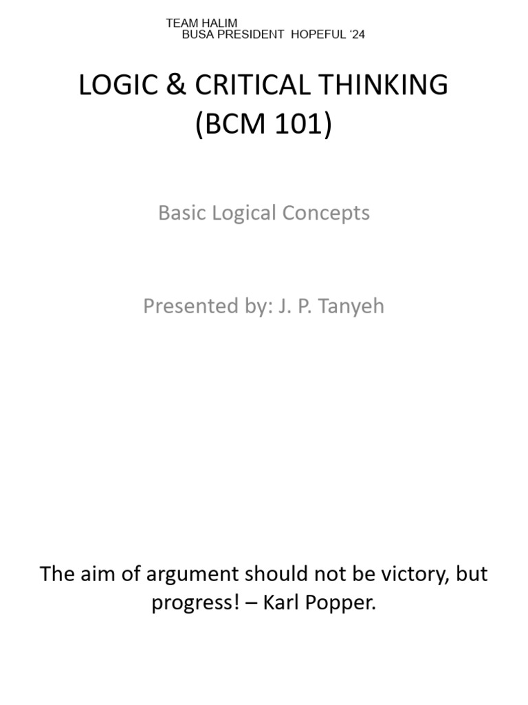 Basic Logical Concepts2 | PDF | Argument | Logical Consequence