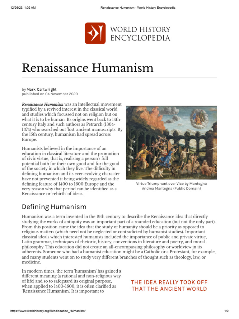 Understanding Renaissance Humanism | PDF | Humanism | Renaissance