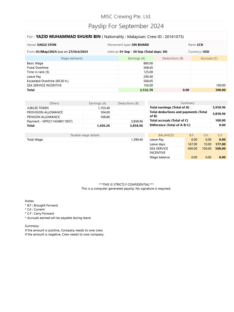 Payslip (32) | PDF | Payments | Personal Finance