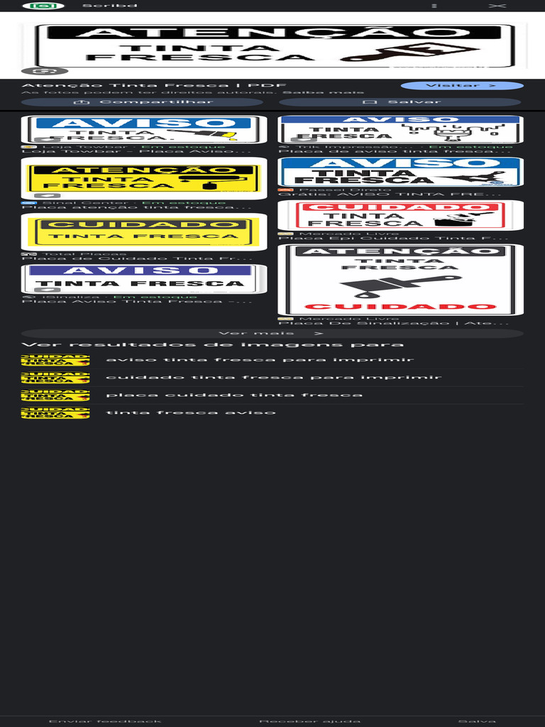 Aviso: Cuidado com Tinta Fresca | PDF