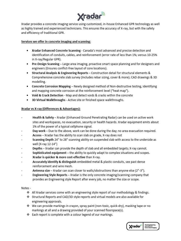 Description of Xradar Services | PDF