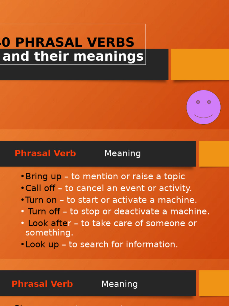 40 Phrasal Verbs and Their Meaning | PDF