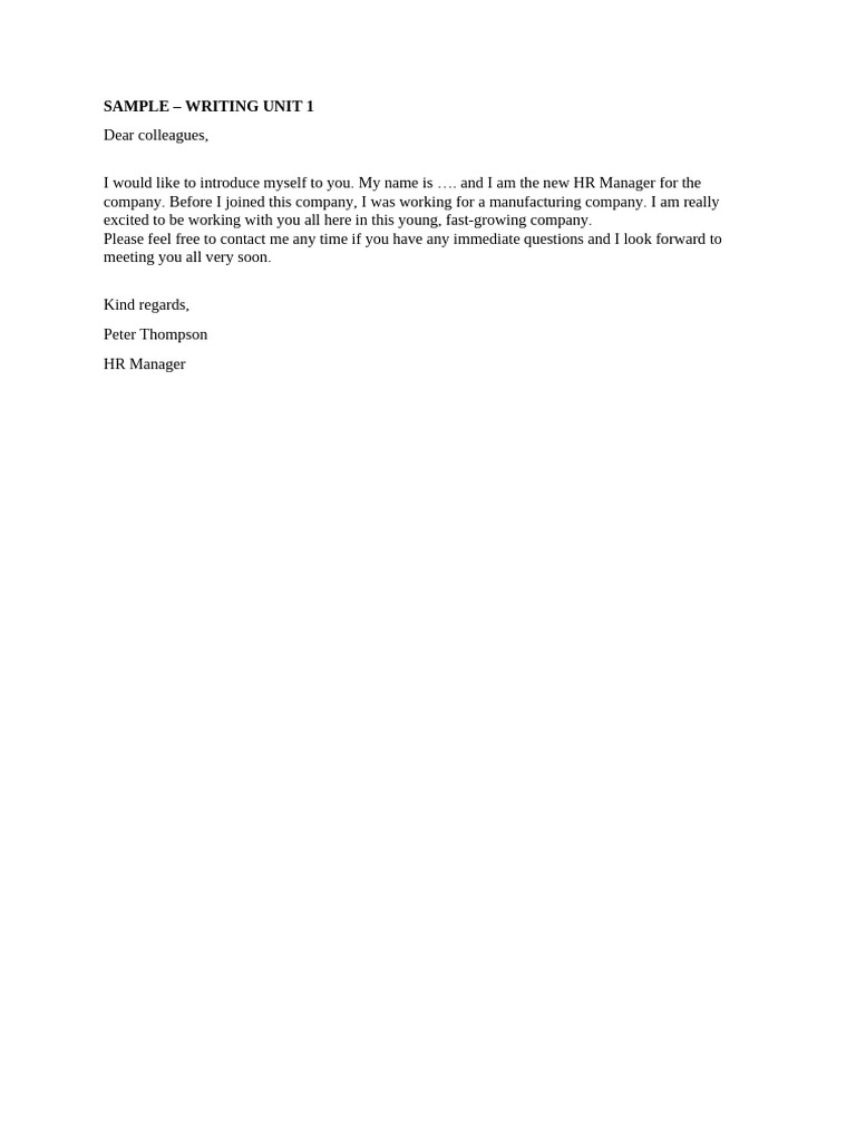 Writing - Unit 1 | PDF