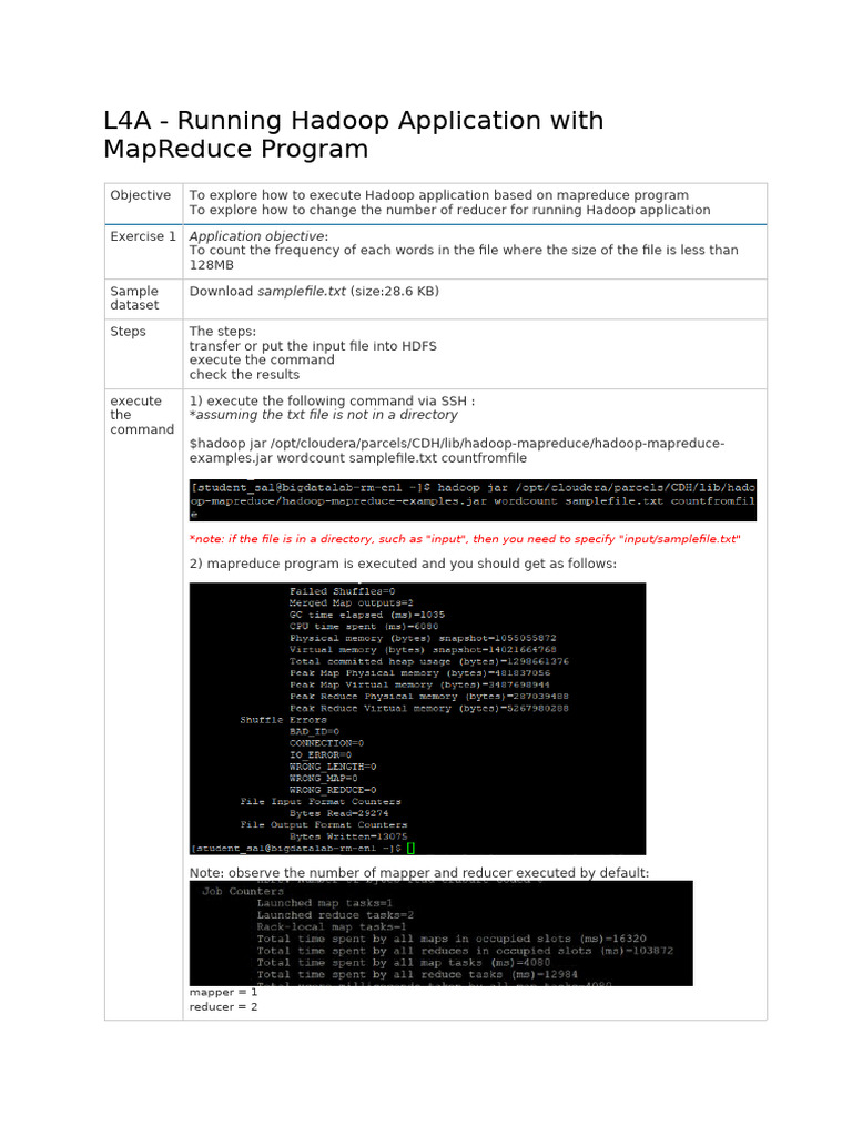 L4A Running Hadoop With MR | PDF | Apache Hadoop | Map Reduce