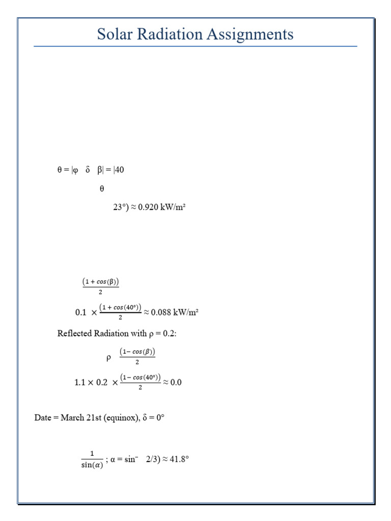 Solar Assignment Solution | PDF